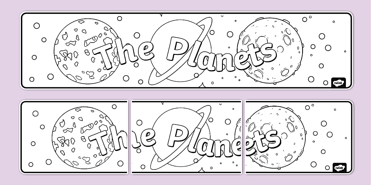 The Planets Colouring Display Banner (Hecho por educadores)
