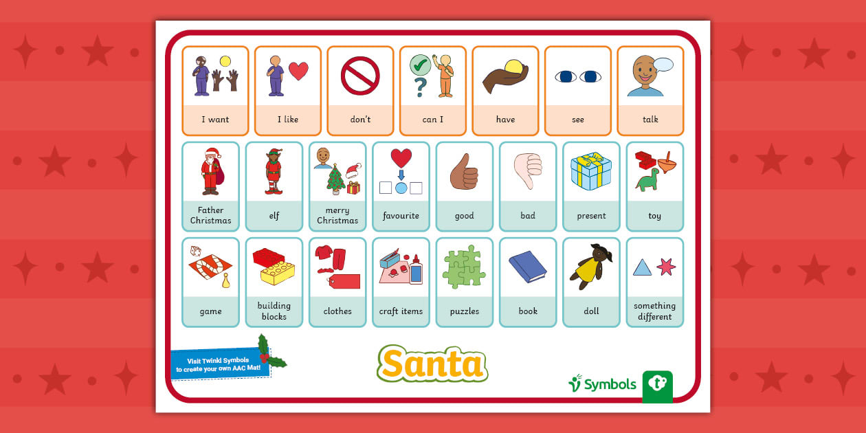 Twinkl Symbols: Santa Communication Board - Twinkl