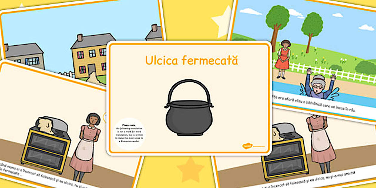 Ulcica fermecata, lectura, rezumat cu imagini, planse imprimabile, Romanian