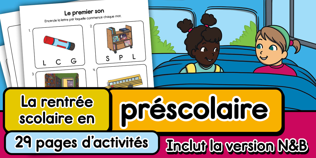 Kindergarten senior Back to School - J'ai fini Booklet French
