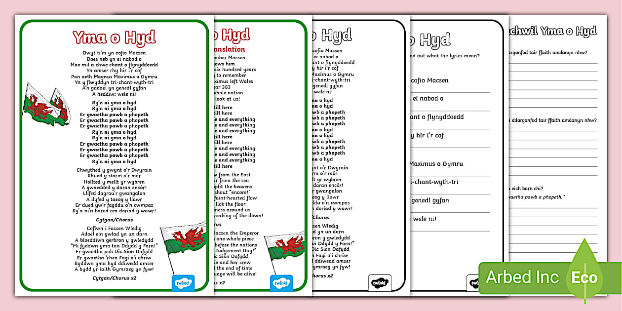 'Yma o Hyd' Lyrics and Activities Cymraeg/English