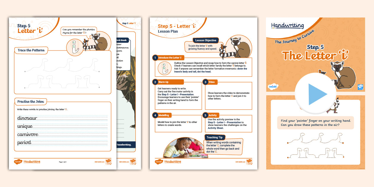 Step 5 Ladder Lemur Letter 'i' Pack (teacher made) - Twinkl