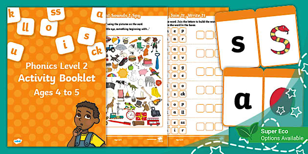 Phonics Level 2 Activity Booklet Ages 4 to 5 (teacher made)