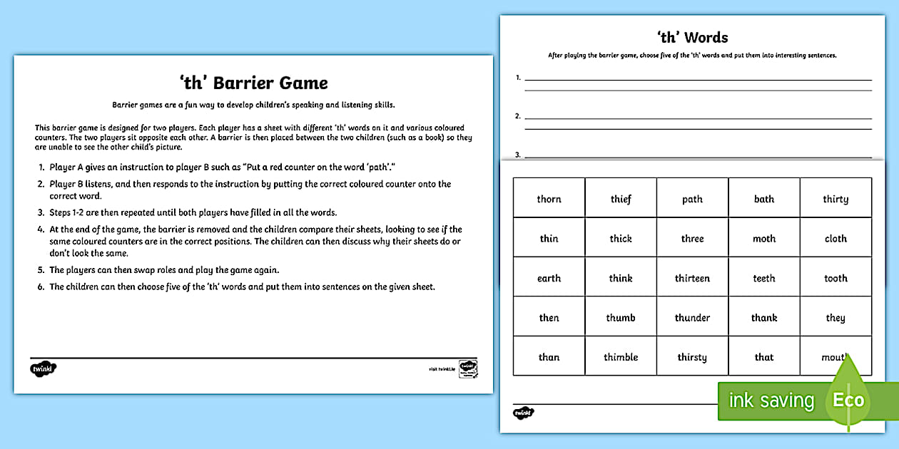 'th' Barrier Game