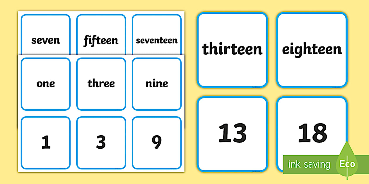 Number Snap Numerals and Number Words 0-20 Matching Cards - Number Snap