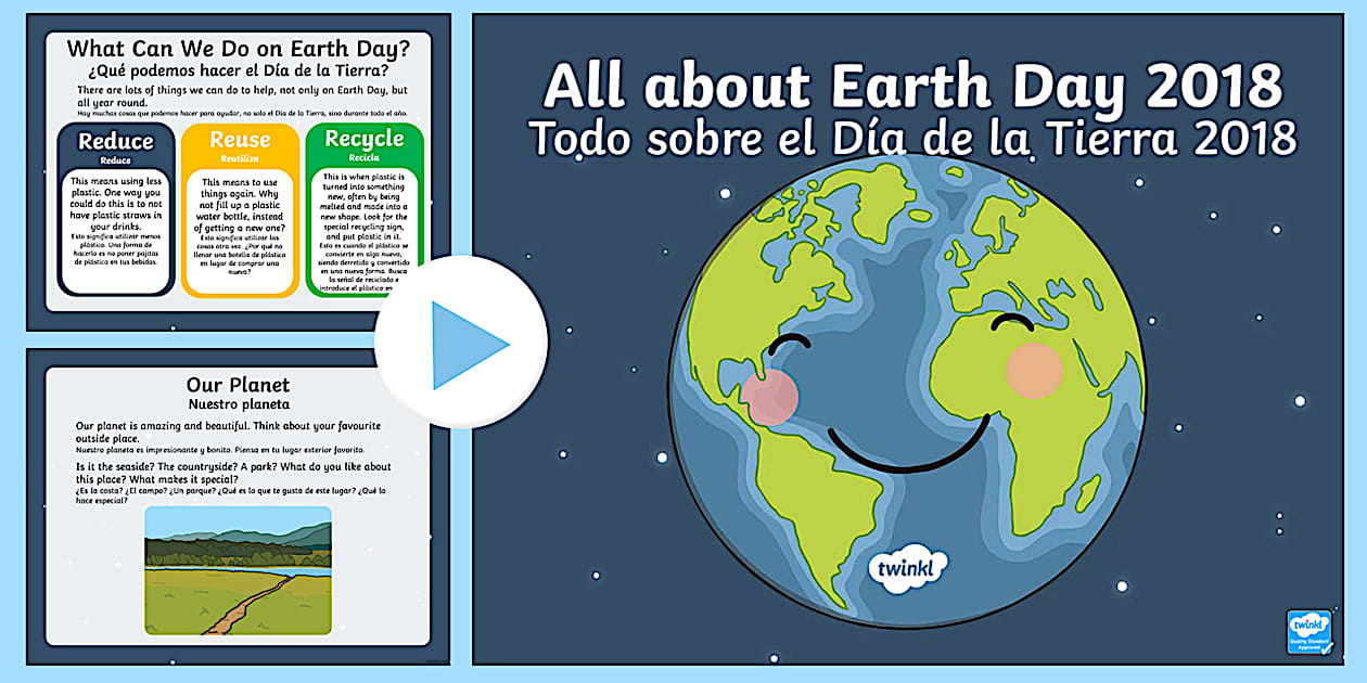 EYFS All about Earth Day 2018 PowerPoint English/Spanish