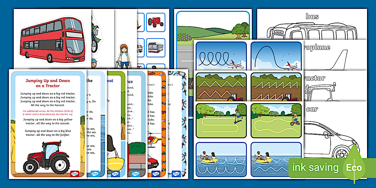 Kindergarten Vehicles and Transport Resource Pack (Ages 2-3)