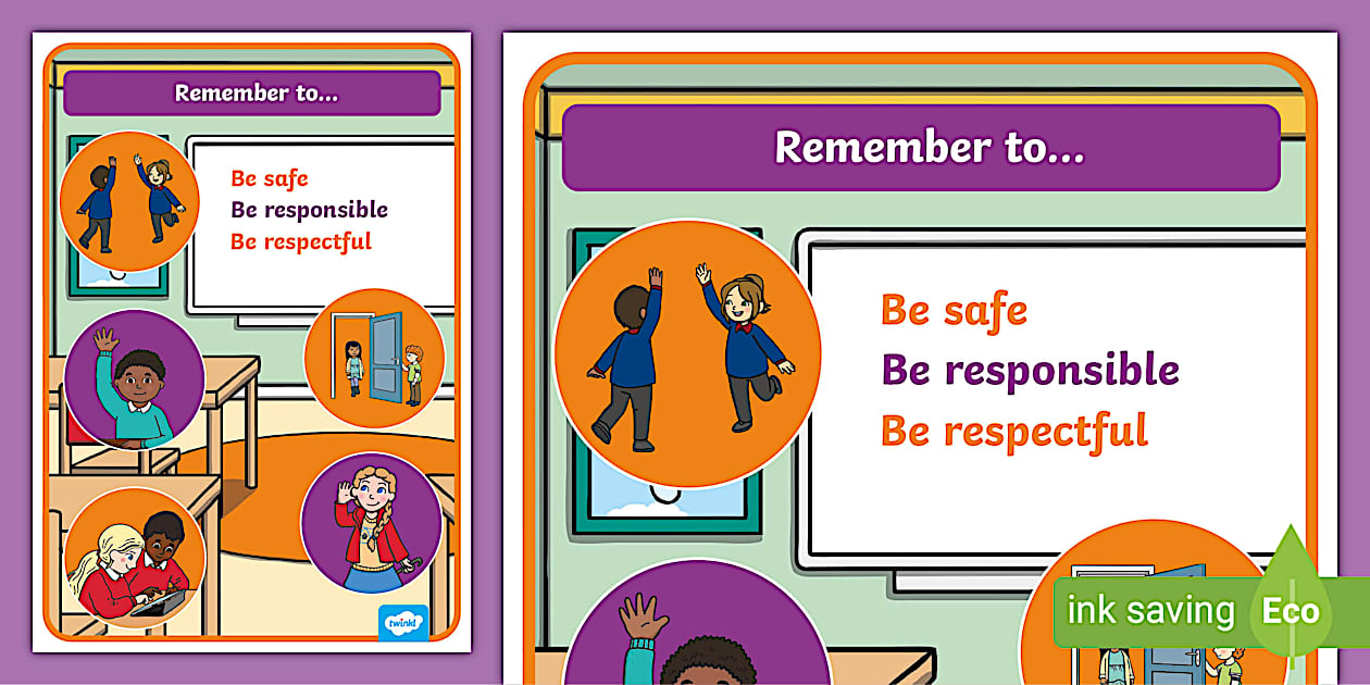 Be Safe Be Respectful Be Responsible Display Poster | Poster