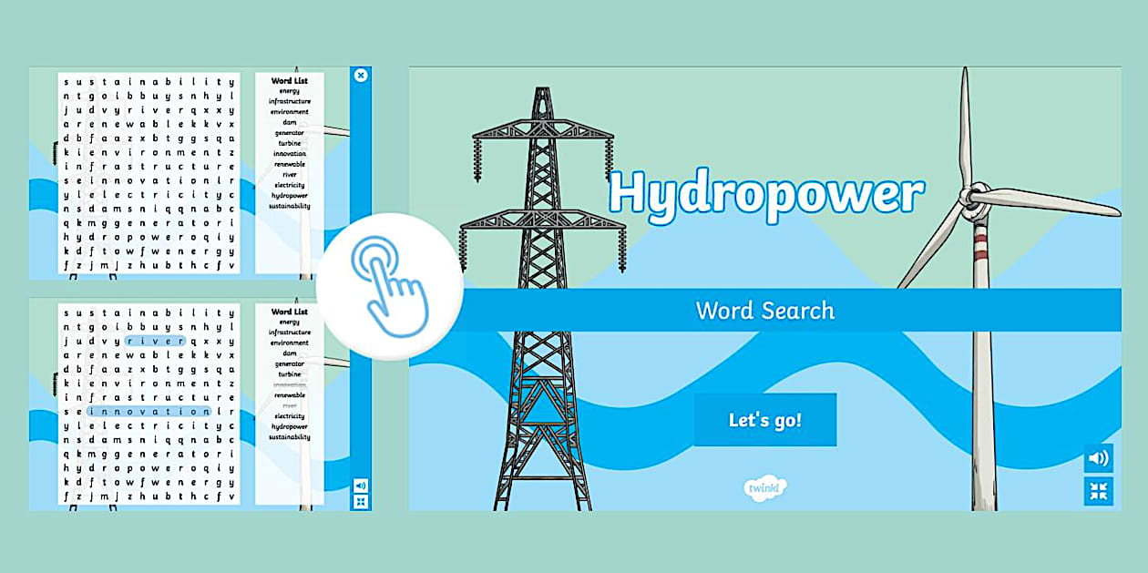 Hydropower Interactive Word Search ∣ Years 5-6 STEM