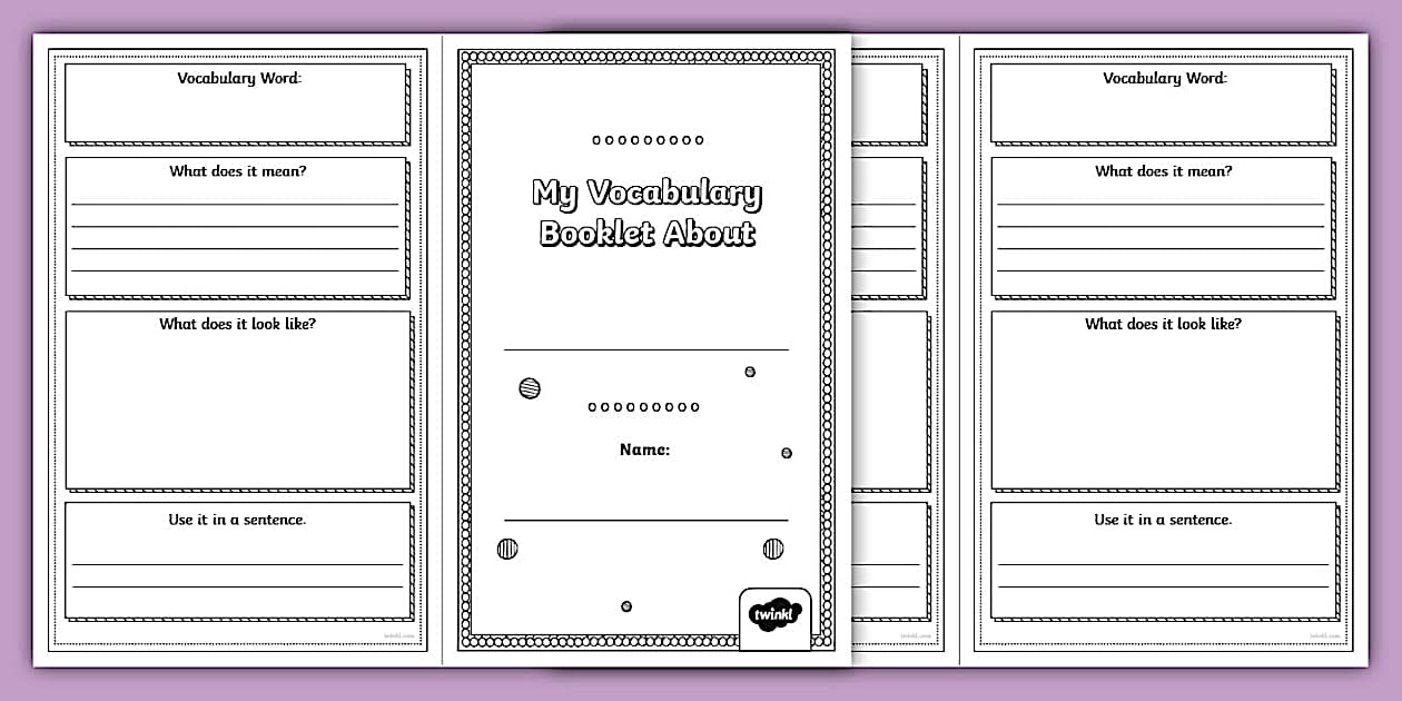 Vocabulary Booklet for ELL (teacher made) - Twinkl