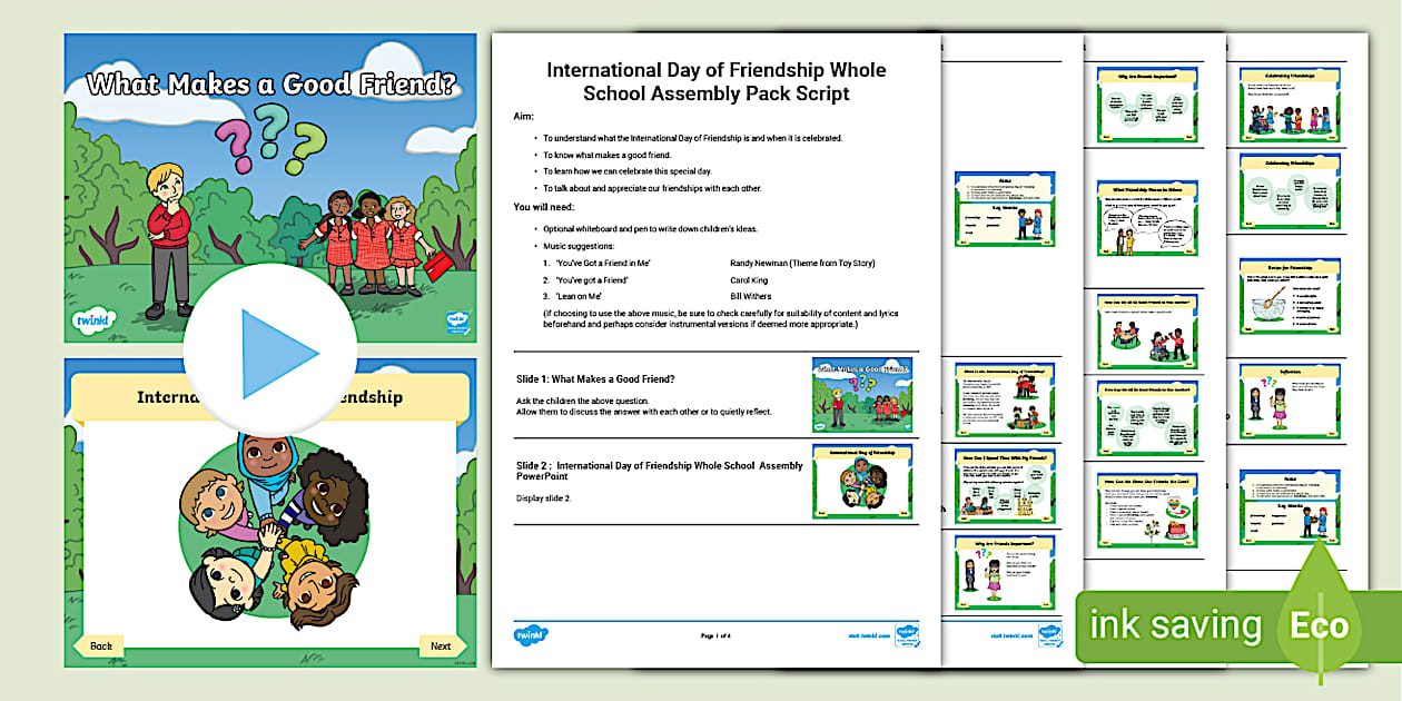 International Day of Friendship School Assembly - Twinkl