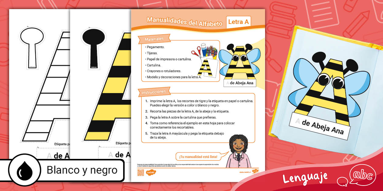 Manualidad Letra A Mayúscula | Actividad de Motricidad Fina