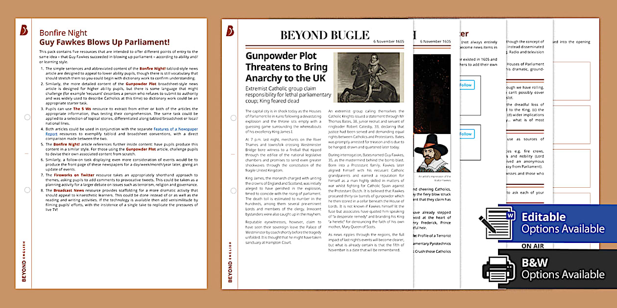 Guy Fawkes English Activity Pack | Beyond (teacher made)