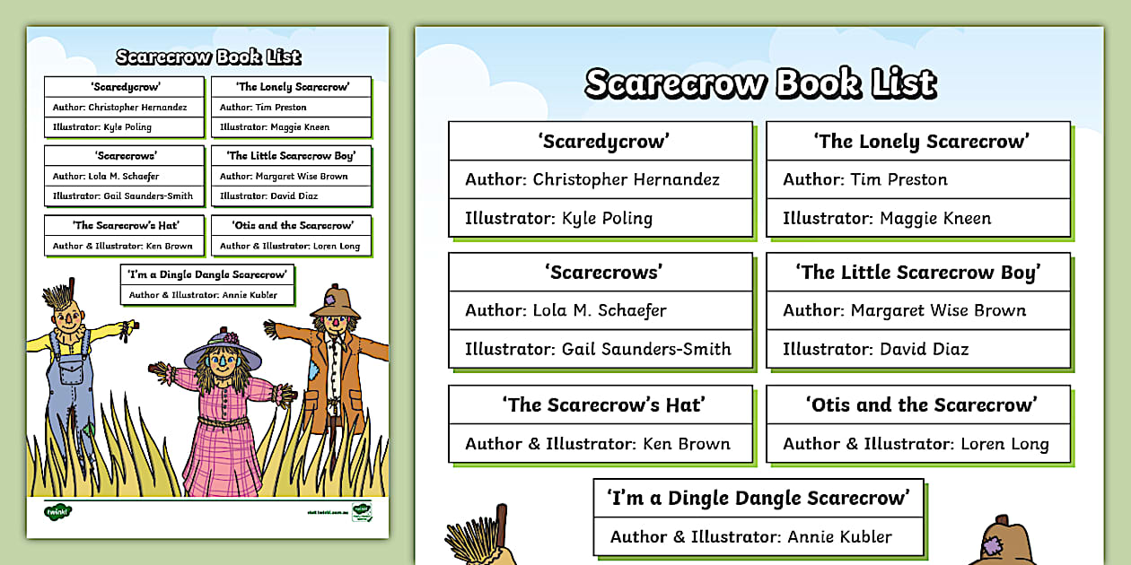 Scarecrow Book List (teacher made) - Twinkl
