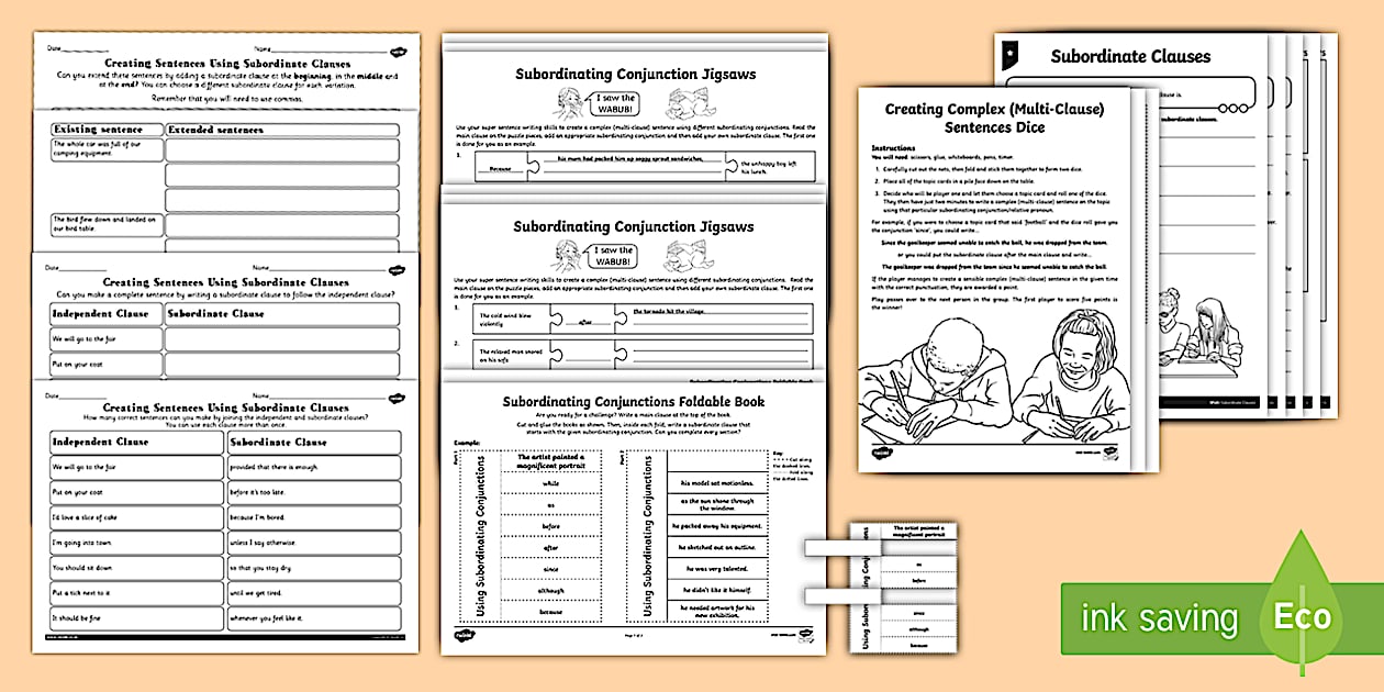 Main Clause and Subordinate Clause - KS2 English Pack