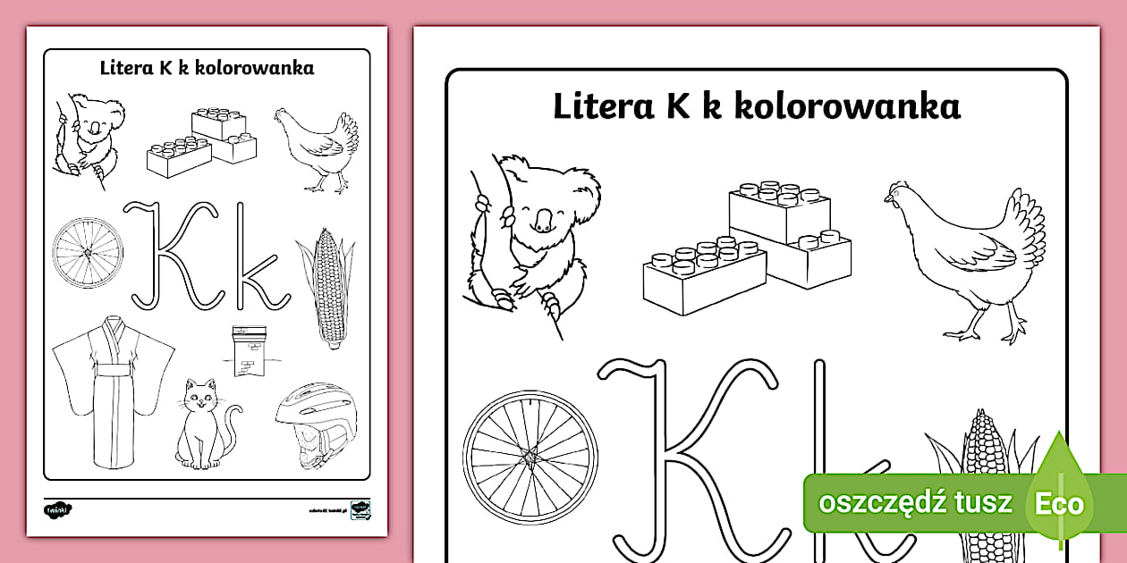 Litera K | Kolorowanka z literą K | Spółgłoski - Twinkl