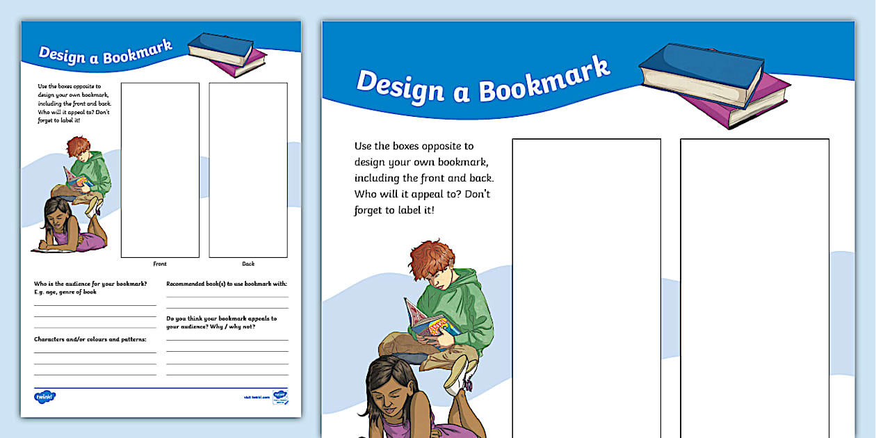 Design a Bookmark Worksheet (teacher made) - Twinkl