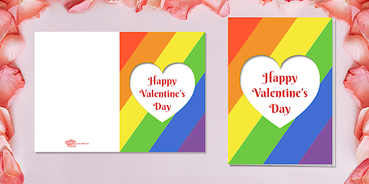 Rainbow Valentine's Day Card | Twinkl Party (Teacher-Made)