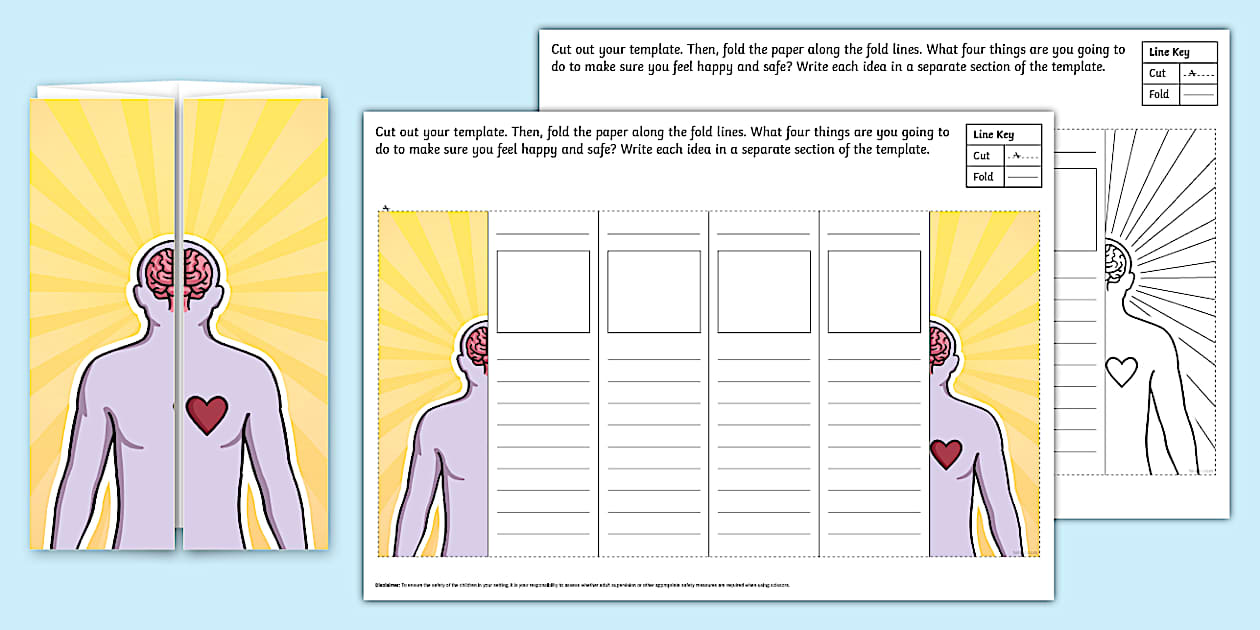 Improving My Wellbeing Folding Writing Template - Twinkl