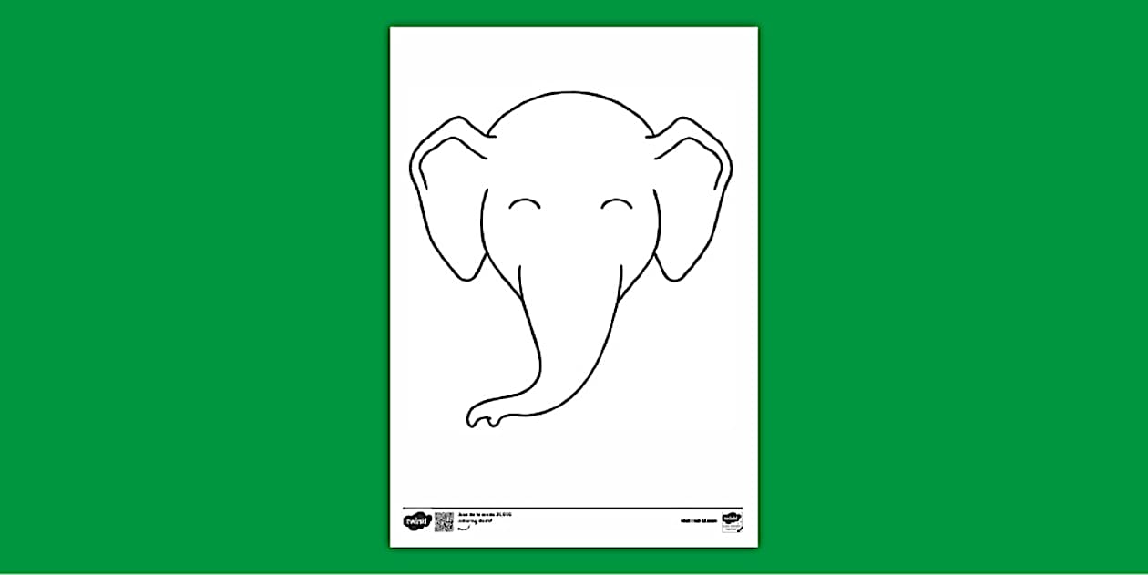 Grey Elephant Role Play Mask Colouring Sheet | Colouring Sheets