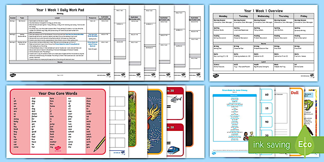 Year 1 Week 1 Relief Teaching Plan