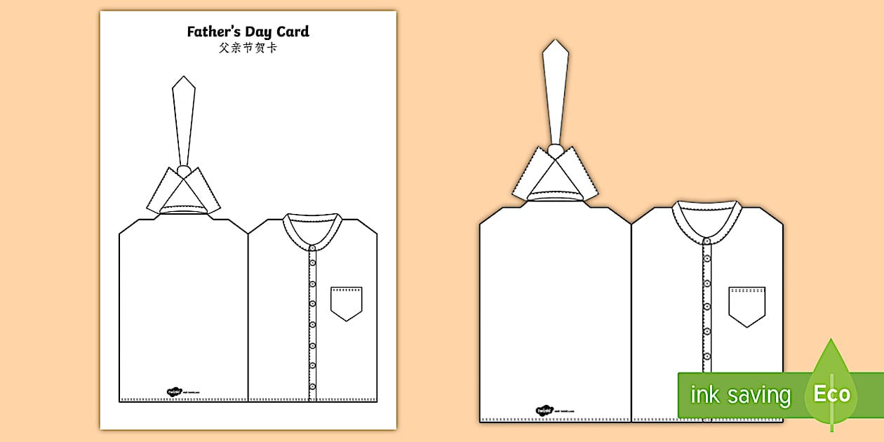 Father's Day Shirt and Tie Cards English/Mandarin Chinese - Fathers Day ...