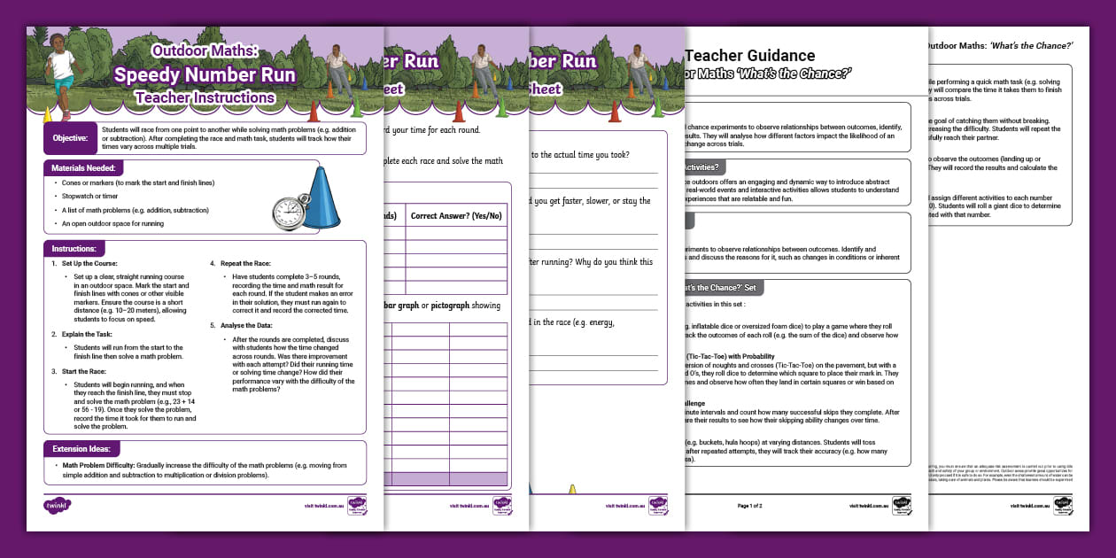 Outdoor Maths: Speedy Number Run (teacher made) - Twinkl
