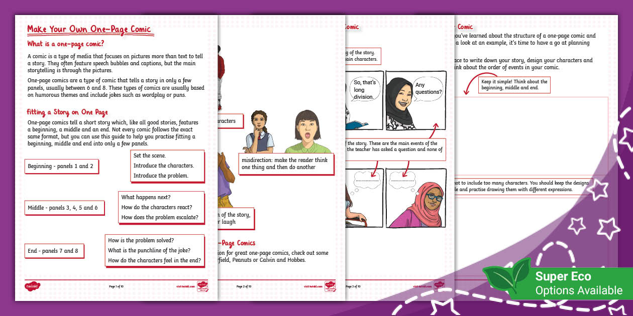 Make Your Own One-Page Comic (Ages 7 - 11) (teacher made)