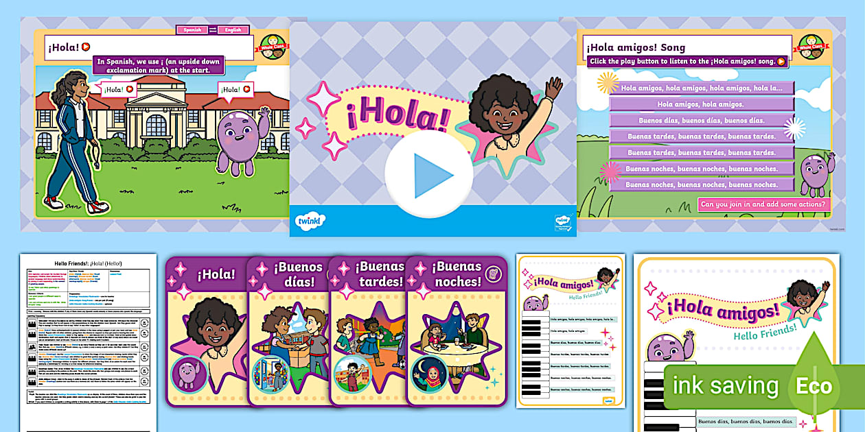 👉 Spanish KS1 Hello Friends!: Hello! Lesson Pack 1