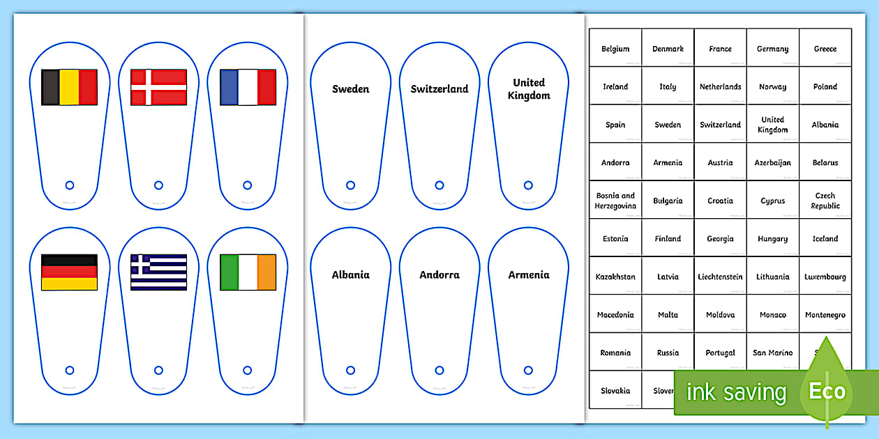 European Flags Fan Activity - Twinkl
