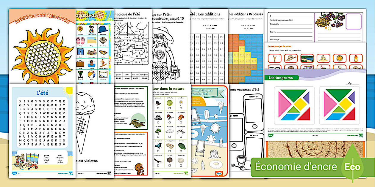 Échantillon de ressources pour les vacances d'été