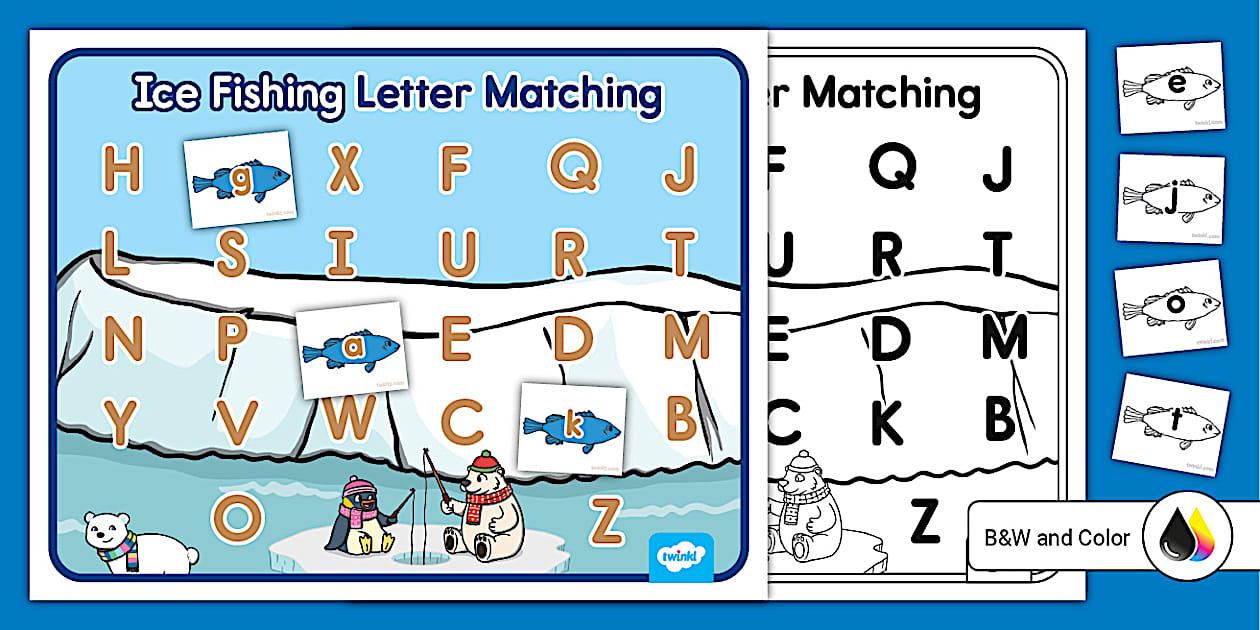 Ice Fishing Letter Matching Activity Mat (teacher made)