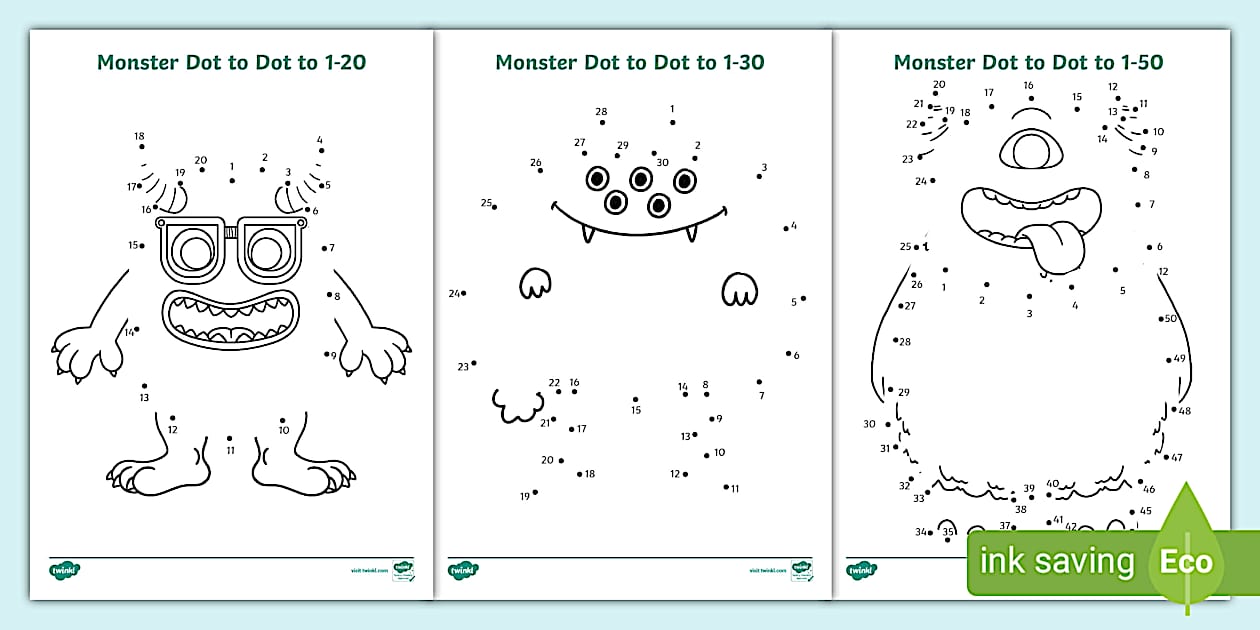 👉 Monster Dot to Dot Activity (teacher made) - Twinkl