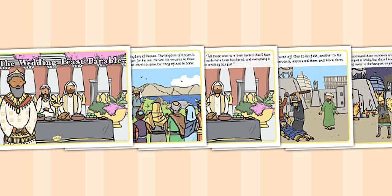 Dyslexic The Wedding Feast Parable Story Cards - Twinkl