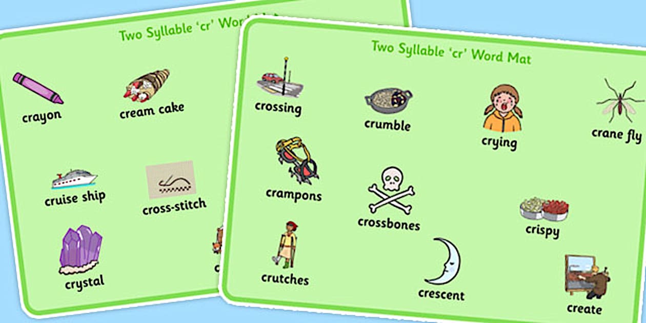 Two Syllable CR Word Mats (teacher made) - Twinkl