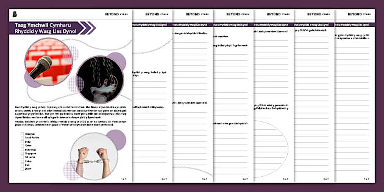 Tasg Ymchwil Cymharu Rhyddid y Wasg Lles Dynol - Twinkl