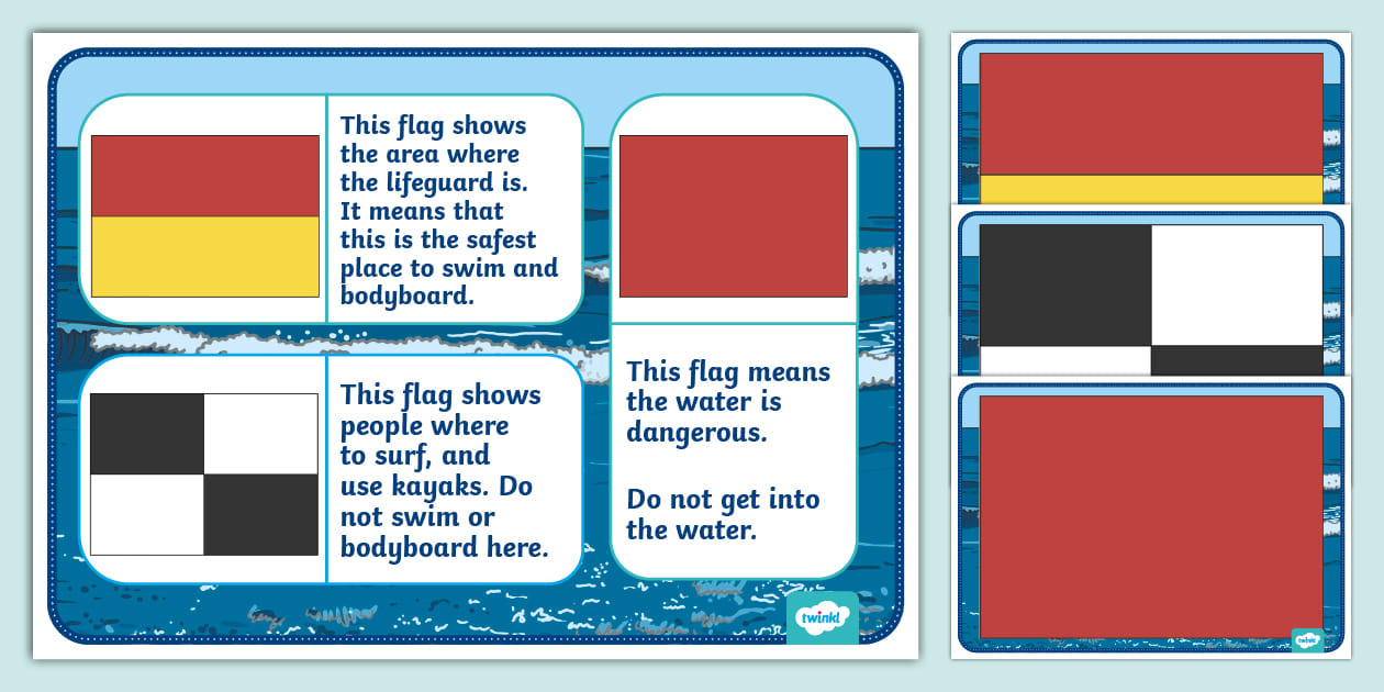 Lifeguard Swim Safety Flags (teacher made) - Twinkl