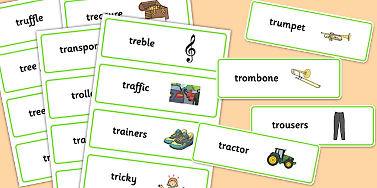 Two Syllable TR Word Cards (teacher made) - Twinkl
