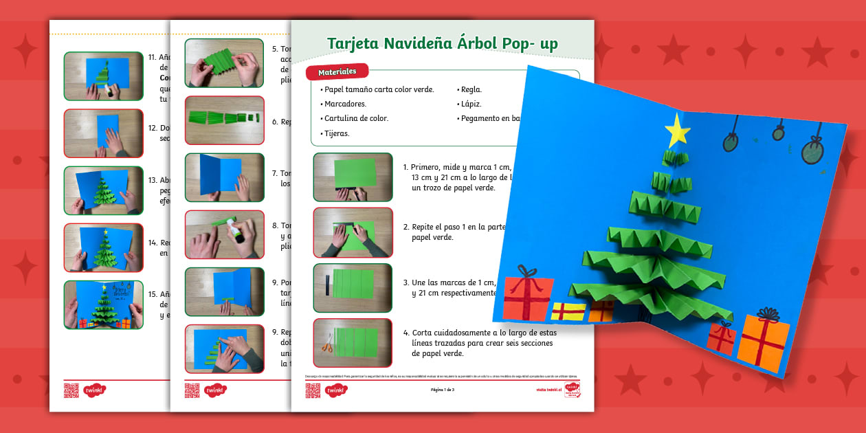 Tarjeta Pop up| Navidad | Manualidad | Fin de año| Escritura