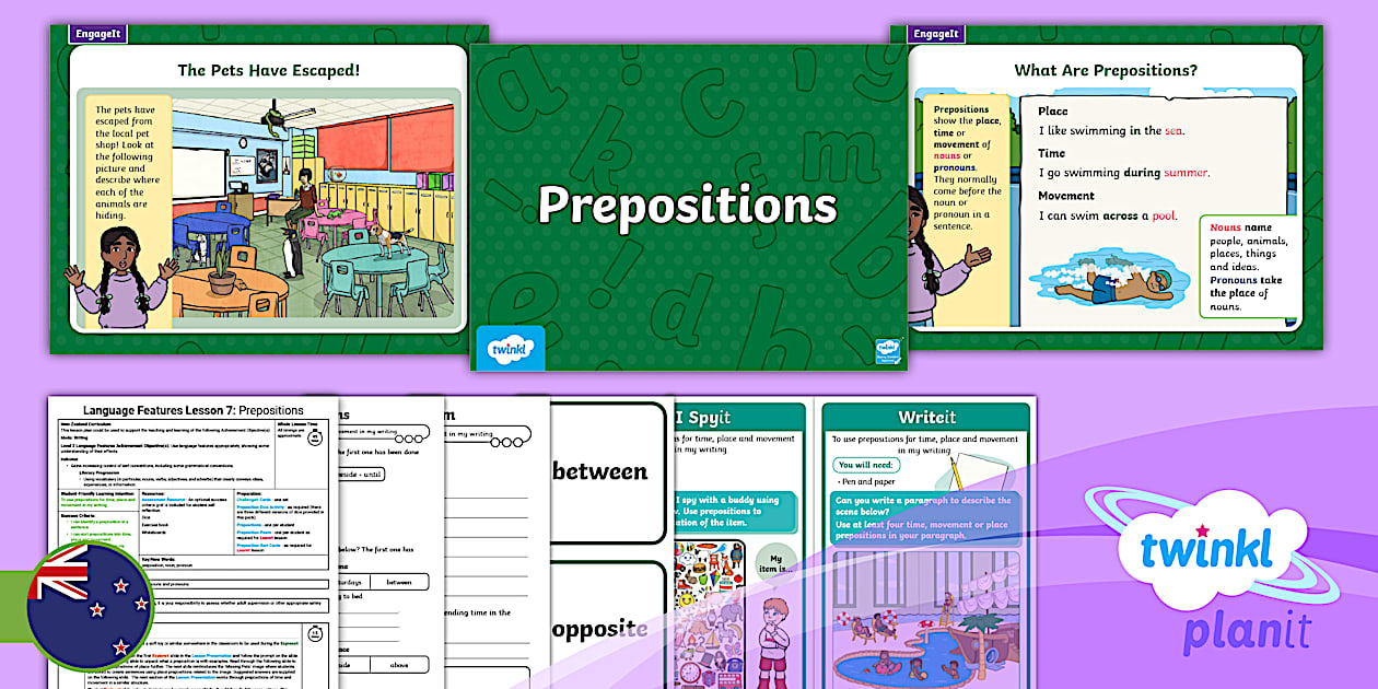 Phase 1 Writing: Word Choice: Prepositions (teacher made)