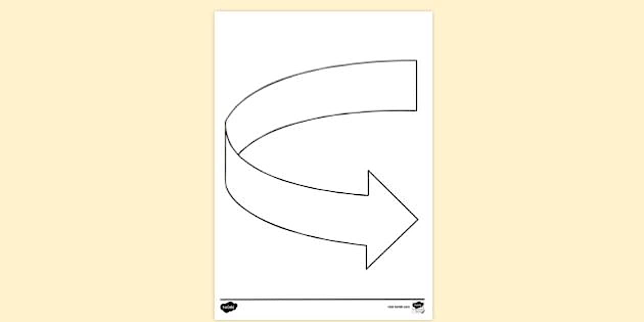 Curved Right Arrow Colouring Sheet (teacher made) - Twinkl