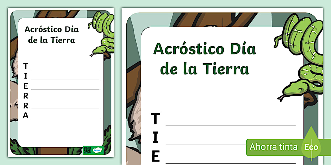 Acróstico: Día de la Tierra - Twinkl