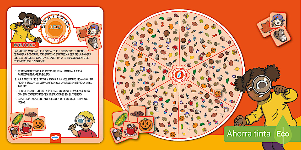 Juego para aprender el vocabulario de otoño - Twinkl