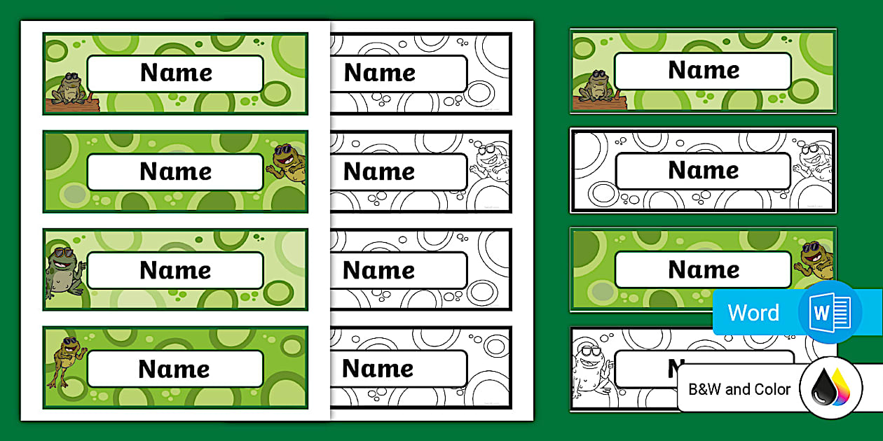 Editable "TOAD-ally" Awesome Class Desk Nameplates