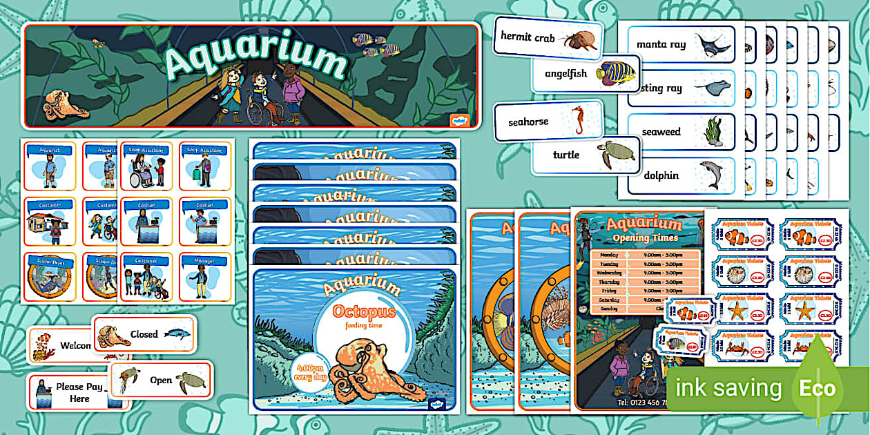 Editable The Aquarium Role Play Pack (teacher made) - Twinkl