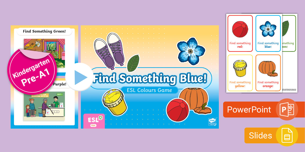 Find Something Blue! Colour Game {ESL} (teacher made)