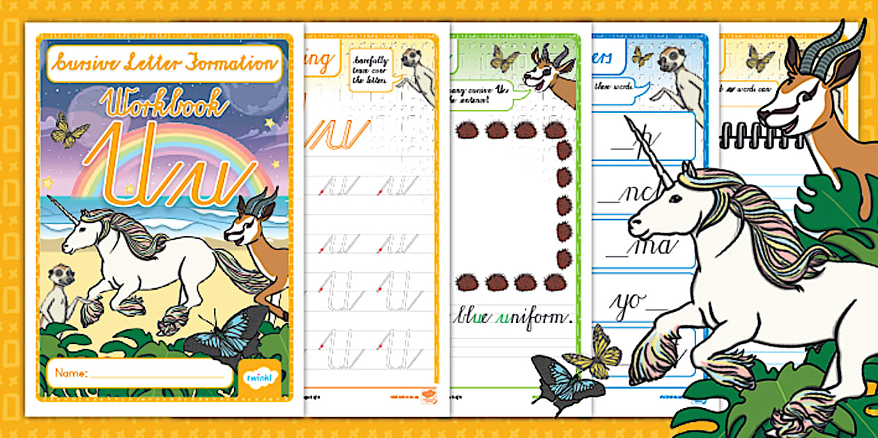 Cursive Letter Formation Workbook - Uu (teacher made)