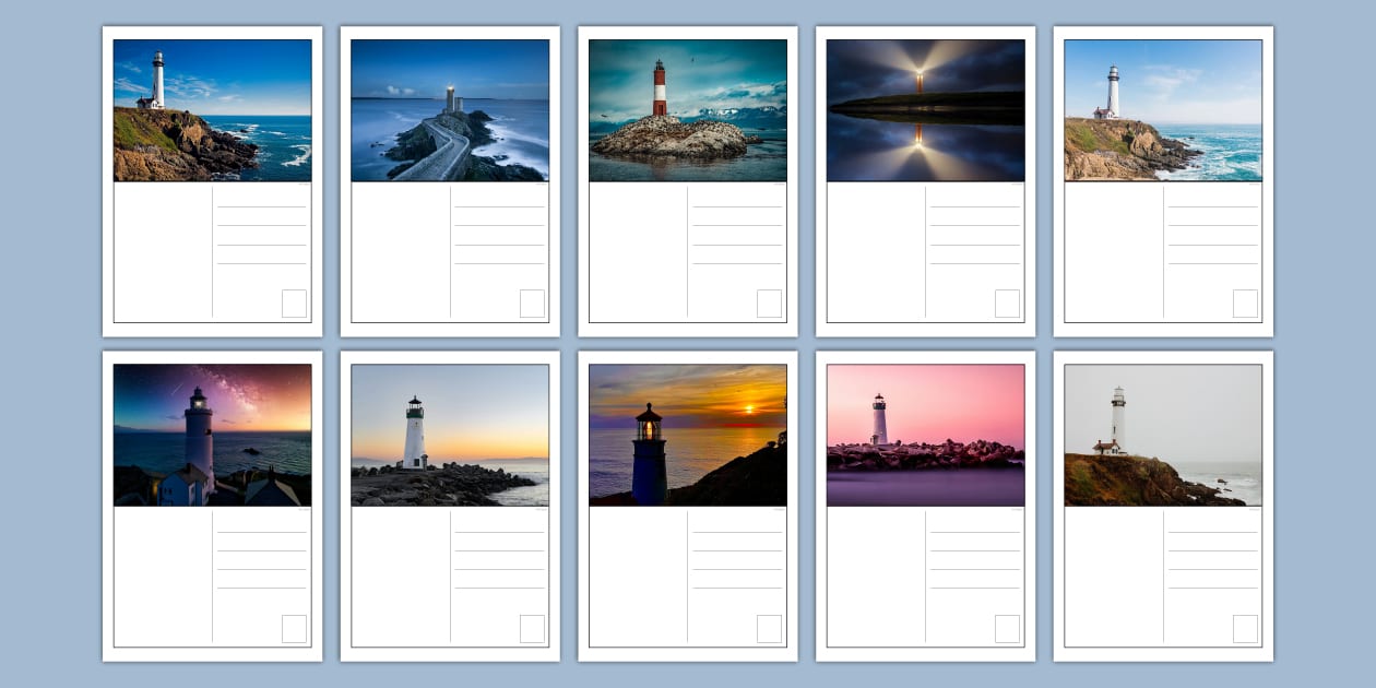Lighthouse Photo Postcard Writing Templates (teacher made)