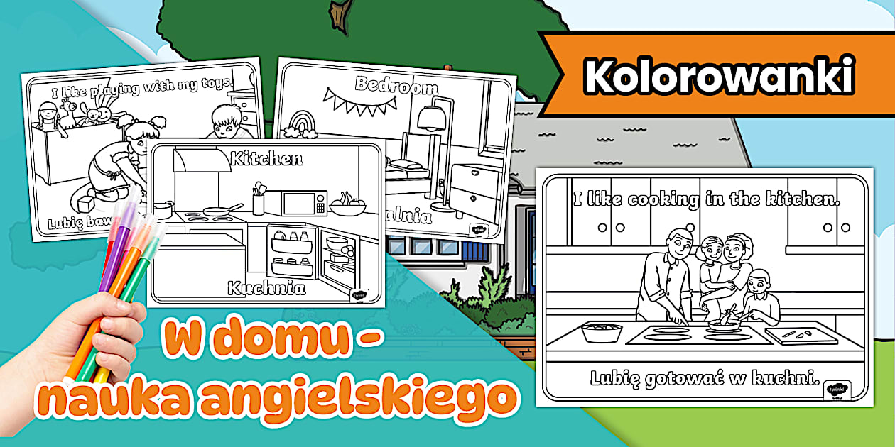 At home | Nauka angielskiego | Kolorowanki