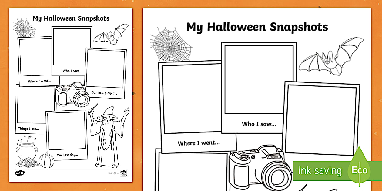 My Halloween Snapshots Writing Frames (Teacher-Made)